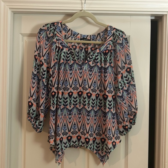 My Michelle | Tops | Semisheer Colorful Blouse | Poshmark